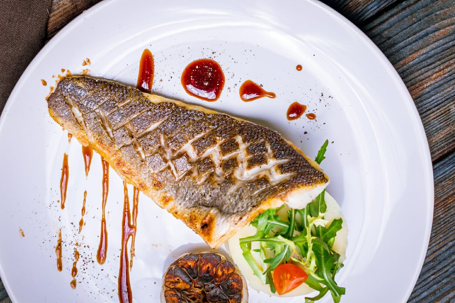 Pan fried fillet of sea bass - The Horder Centre